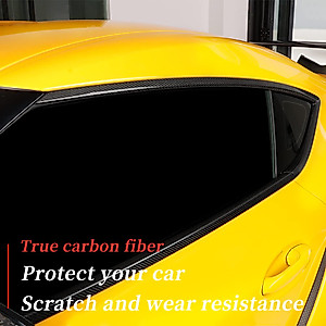 JSWAN 6PCS Real Carbon Fiber Window Molding Trim Fit for Toyota Supra GR A90 MK5 Carbon Fiber Window Seal Strip Cover Car Outside Anti-Scratch Seal Belt
