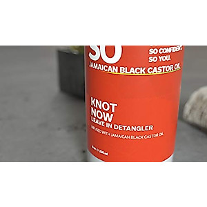 SO Jamaican Black Castor Oil Knot Now Leave in Detangler, Smooth Conditioning & Detangling Spray, Paraben Free Conditioner, 8 Fl Oz