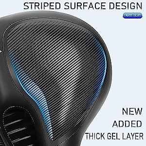 TOSUOD Bike Seat Comfortable Bicycle Saddle for Men Women Gel Bicycle Seat Cushion Memory Foam Padded Soft Bike Seat Saddle Universal Fit for Exercise Stationary Bikes Road City Mountain Bikes Black