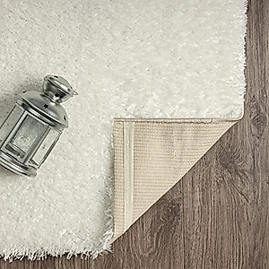 LUXE WEAVERS Fluffy Shag White 6x9 Area Rug