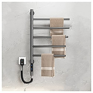 ESOP Electric Heated Towel Racks, Wall Mounted Rotatable Towel Warmer Racks, Hot Towel Rack with Timer, Constant Temperature Heated Towel Warmer for Bathroom, Adjustable Towel Rack, 42 * 66CM