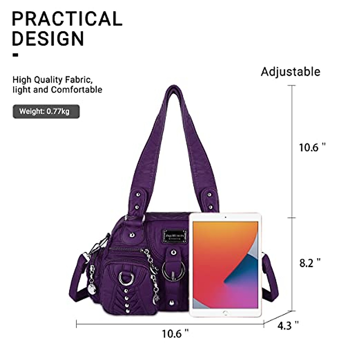 AngelKiss Small Purse Handbag for Women Crossbody and Shoulder Bags Multipocket Soft Hobo Purses Adjustable Strap Satchel vegan Leather