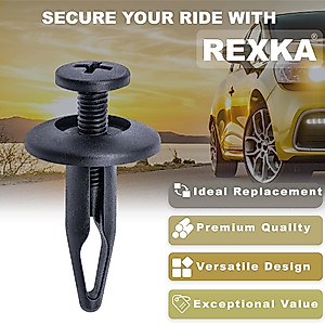 Rexka 30pcs Radiator Shroud & Trim Retainer Push-Type Clips Rivet Compatible with GM 20664092 Ford N804570S