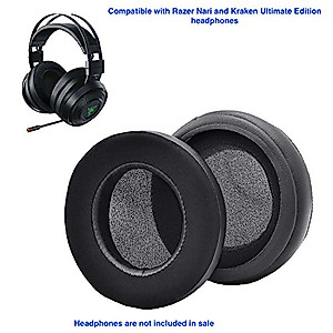 Cool Gel Ear Pads Compatible with Razer Nari Essential, Razer Nari, Nari Ultimate and Kraken Ultimate Headphones. Cool Gel | Protein Leather | Soft high-Density Foam | Easy Installation
