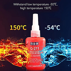 ViaGasaFamido Threadlocker Adhesive Red Threadlocker Sealer 50g Sealing Glue Metal Glue Screw Glue Repair for Thread Fastening Sealing Flange Hoses