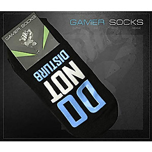 Gamer Gaming Socks, Do Not Disturb Im Gaming Socks for Men, Boys and Teens, Gifts, Fun Socks and Novelty Gifts (Large, Blue DND)