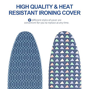 APEXCHASER Ironing Board with Iron Rest, 2 Heat Resistant Covers and Seven-Level Adjustable Heights, Space-Saving Iron Boards with Heavy Sturdy Metal Legs