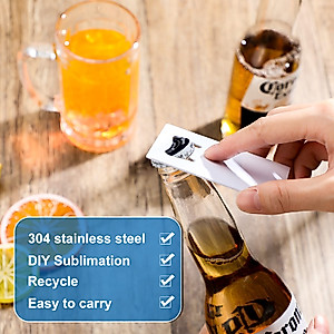Didaey 6 Pcs Sublimation Bottle Opener Blanks Credit Card Bottle Opener Metal Stainless Steel Wallet Beer Opener for Christmas Wedding Party Gifts Bar Kitchen Restaurant, White 2.09 x 3.35 Inch