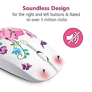 JUHOO Wireless Mouse with Nano Receiver for PC, Laptop, Notebook, Computer, MacBook, Less Noise, Portable Mobile Optical Mice