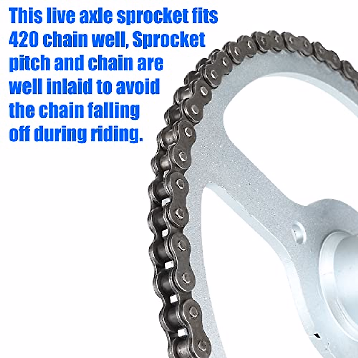 YOXUFA 60T Steel Go Kart Live Axle Hub Sprocket for #40/41/420 Chain With 1" Bore 1/4" Keyway Adapter Yerf dog Murray Predator 212cc 196cc Go Carts Dune Buggy Drift Trike Mini Quad 3 Hole Silver Parts