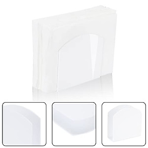MAJOYLIFE Acrylic Napkin Holder 2 Pack,Thickened U-shaped Napkin Dispenser,Cocktail Wavenapkin Holders for Kitchen Restaurant Bar and Cafe(White)