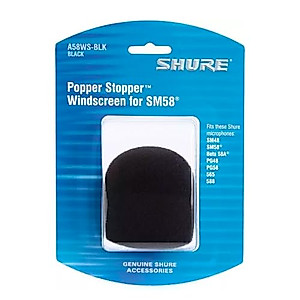 Shure A58WS-BLK Foam Windscreen for All Shure Ball Type Microphones, Black