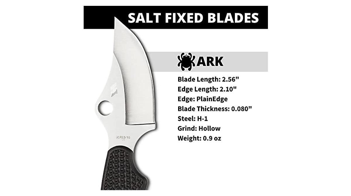 Spyderco Ark Salt Fixed Blade Knife - Corrosion-Resistant H-1 Steel