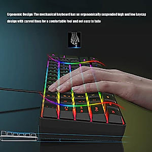 Gaming Keyboard, USB Keyboard 5 Levels RGB Light Ergonomic Design for Office