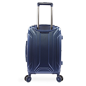 Brookstone Luggage Keane Spinner Suitcase, Metallic Blue, Carry-On
