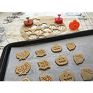 R & M International 492 Pastry/Cookie/Fondant Stamper, 2-Inch, Thanksgiving - Turkey, Acorn, Pumpkin, Oak Leaf