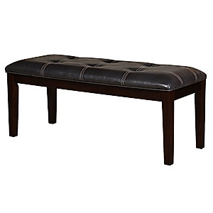 Homelegance Dining Bench, 49-Inch, Western, Dark Brown, Espresso Finish