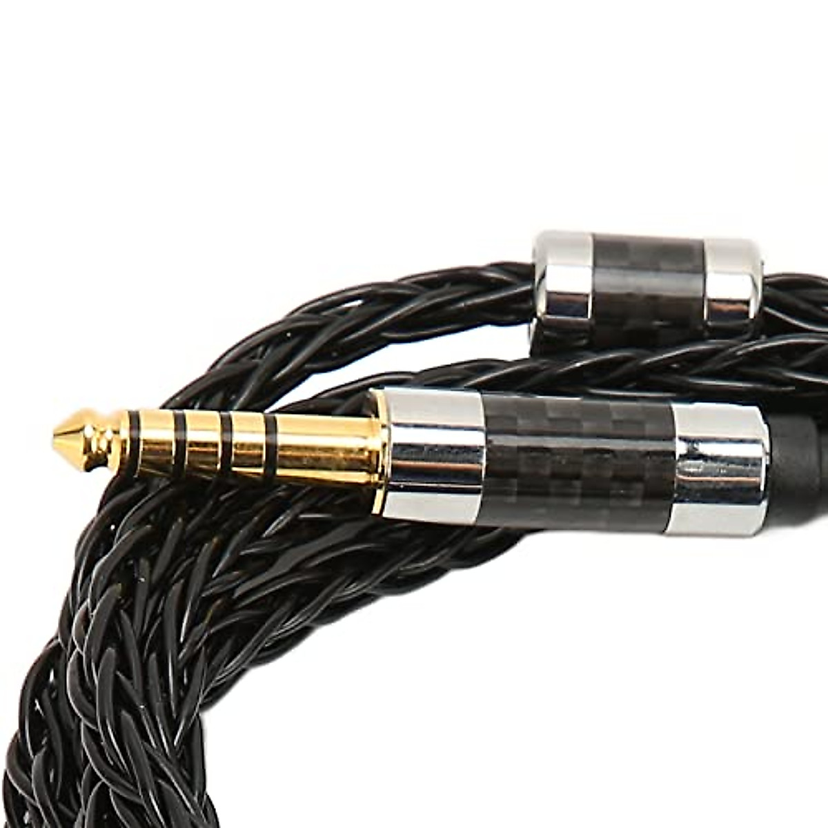 KOSDFOGE Silver Plated Copper Wire Headphone Cable 8 Core Balanced 4.4mm to Dual 3.5mm Silver Plated Earphone Cable Replacement