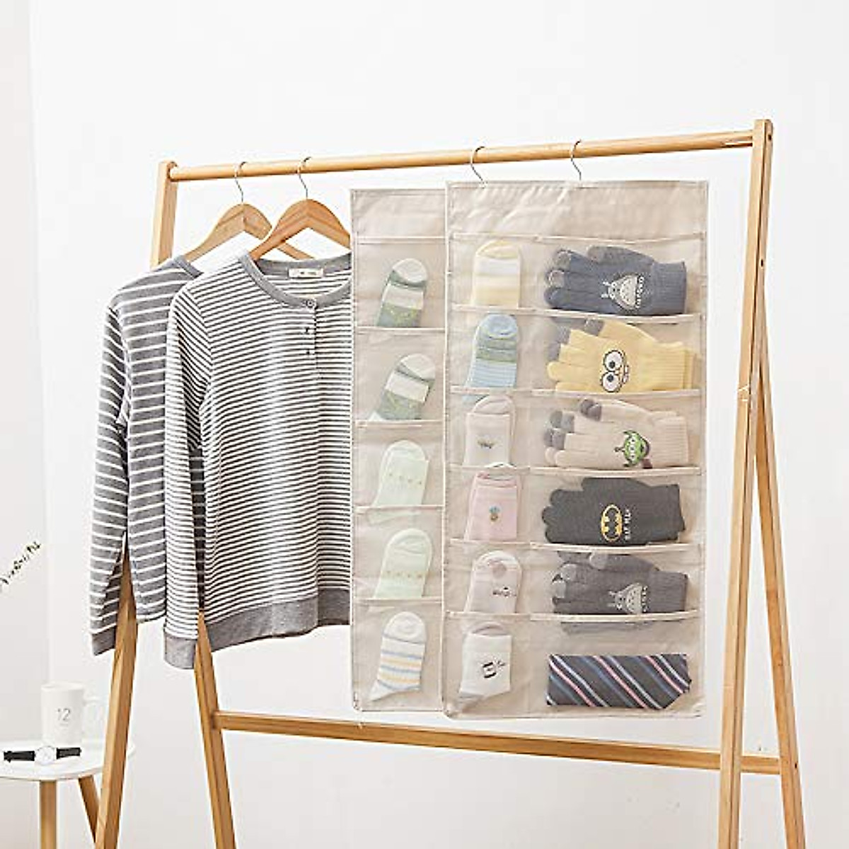 GUAGLL Household Wardrobe Storage Bag for Bra Panties Socks Non-Woven Storage Wall Hanging Bag