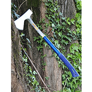ESTWING Camper's Axe - 26" Wood Splitting Tool with All Steel Construction & Shock Reduction Grip - E45A
