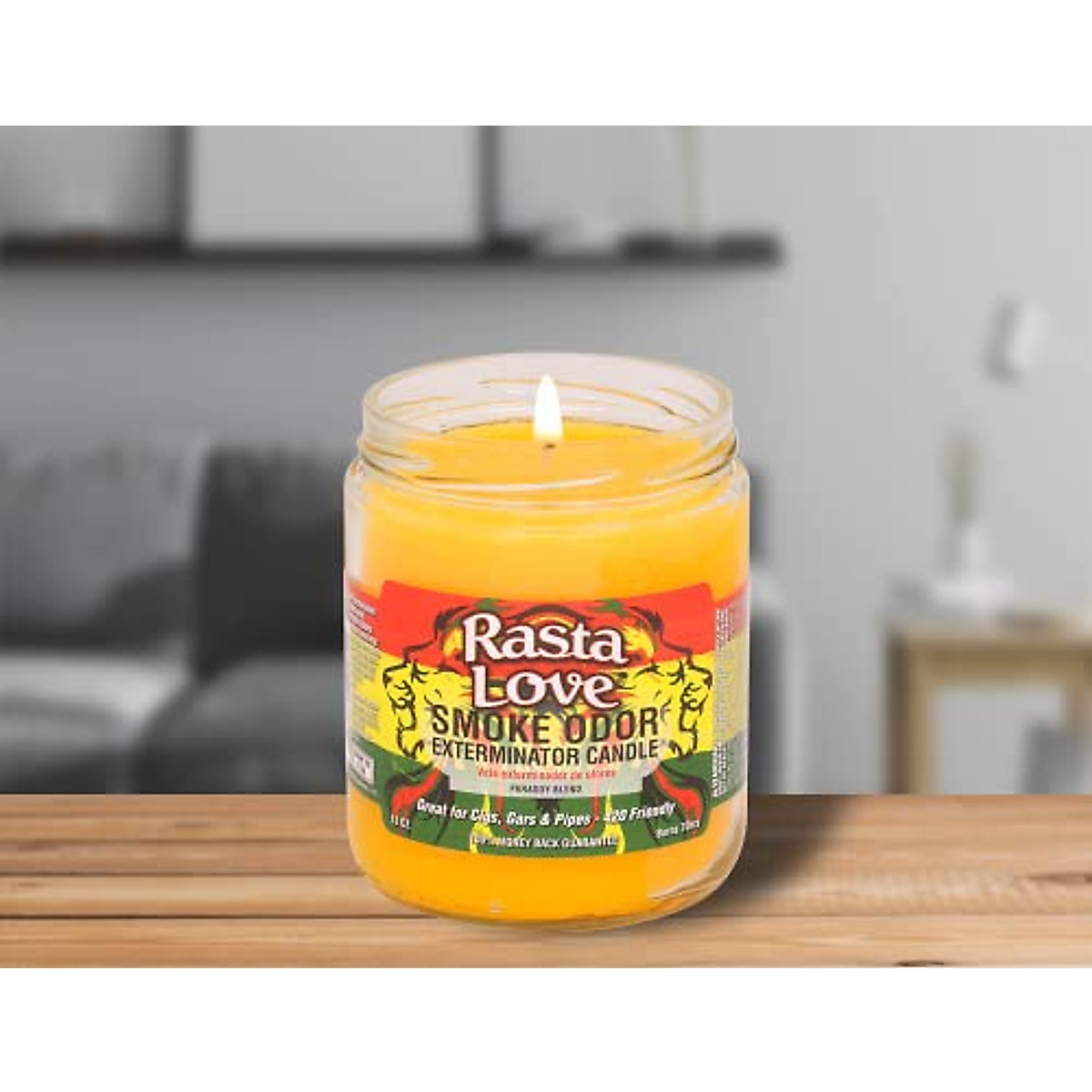 Smoke Odor Exterminator 13oz Jar Candles Rasta Love, (2)
