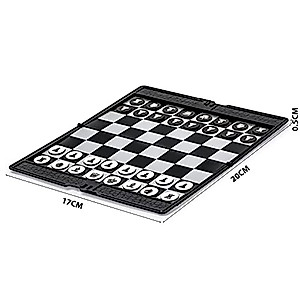 Yellow Mountain Imports Magnetic Travel Foldable Chess Wallet Set (7.9-Inch) - Portable & Perfectly Travel-Size