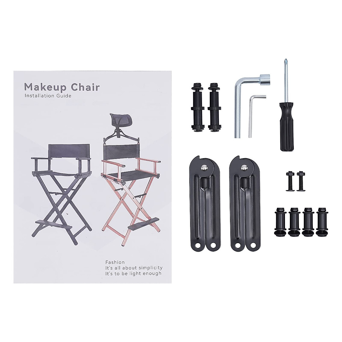 ZHFEISY Makeup Chair Foldable Chair for Camping Directors Chair Outdoor Chair with Backrest Cushion Pedal for Studio Salon Vanity