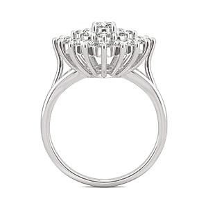 14K White Gold Moissanite by Charles & Colvard 3.5mm Round Fashion Ring-size 8 1.12cttw DEW