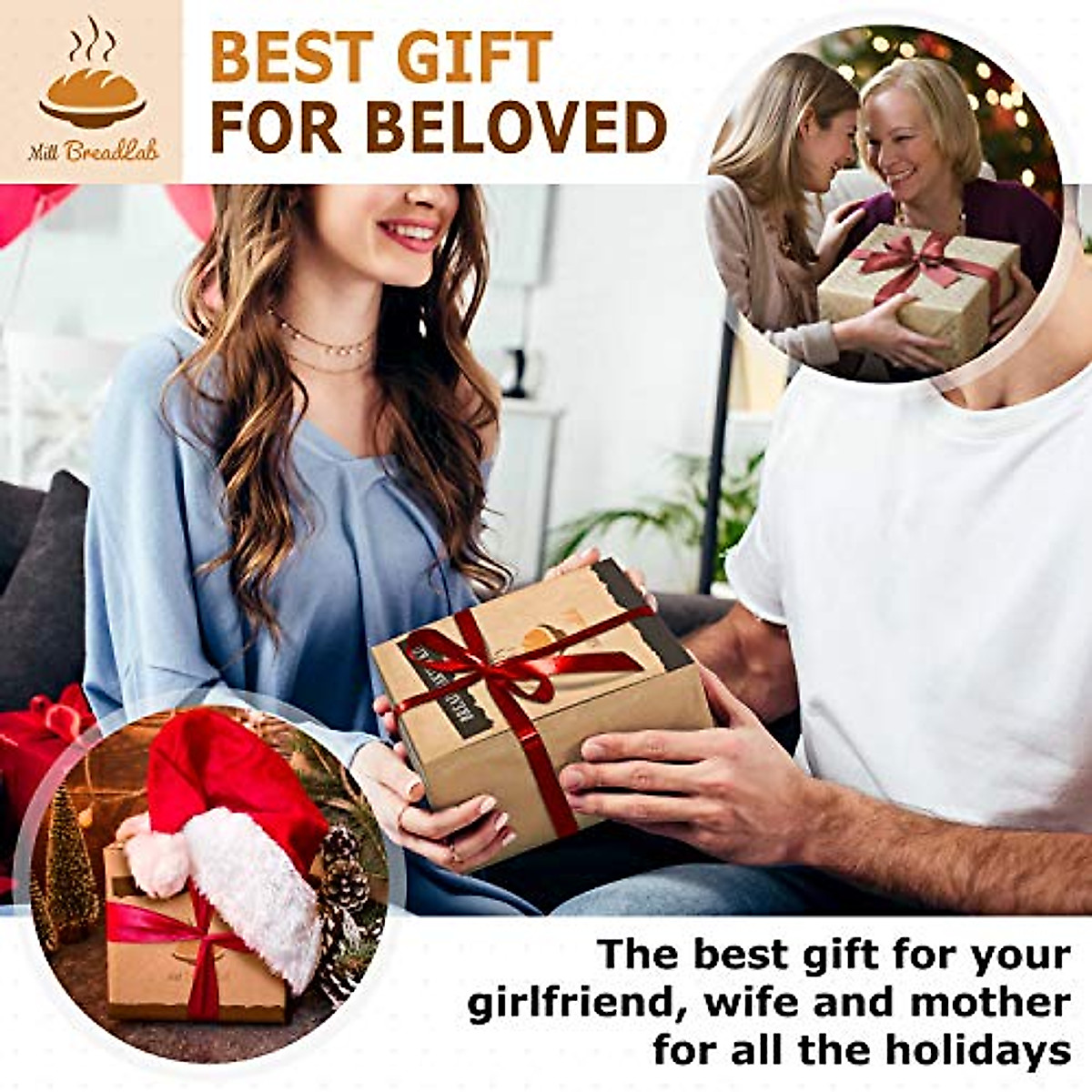 Bread Proofing Basket With Baking Tools - Sourdough Starter Kit With Bread Basket - Bread Proofing Baskets For Sourdough - Bread Making Set With Dough Whisk - Dough Scraper Baking Gifts For Bakers