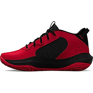 Under Armour Unisex Little Kid Pre School Lockdown 6 Basketball Shoe, (600) Red/Black/White, 2
