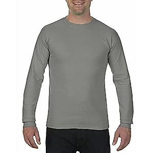 Comfort Colors Men's Adult Long Sleeve Tee, Style 6014, Grey, Large