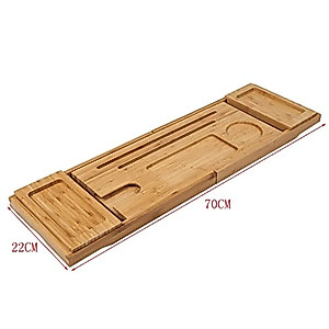 YEBDD Adjustable Bathtub Tray Bathroom Organizer Expandable Sides Holder for Book Glass Towel