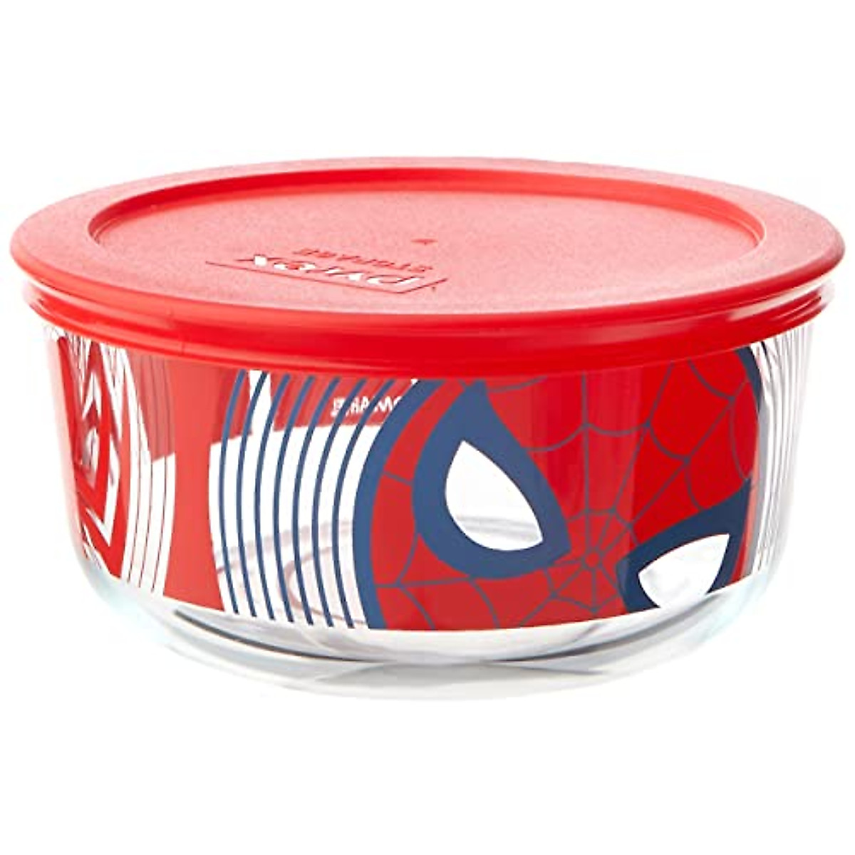 Pyrex 8-Pc Glass Food Storage Container Set, Includes (2) 4-Cup Round Glass Containers, (2) 3-Cup Rectangle Glass Containers, Meal Prep Containers with Lid, Disney's Marvel's Spider-Man