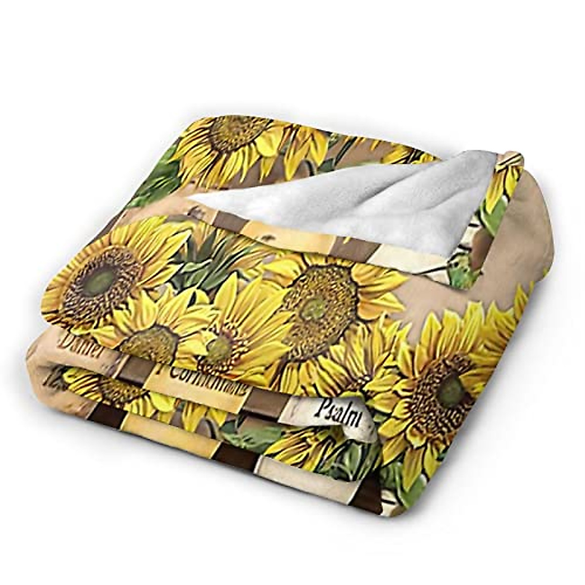 LEOPLESIC Sunflower Throw Blankets for Couch,Inspirational Quote God Says You are Hummingbird Design Cozy Luxury Rustic Farmhouse Yellow Flower Blue Purple Bottle Flannel Bed Blanket 40" x50"