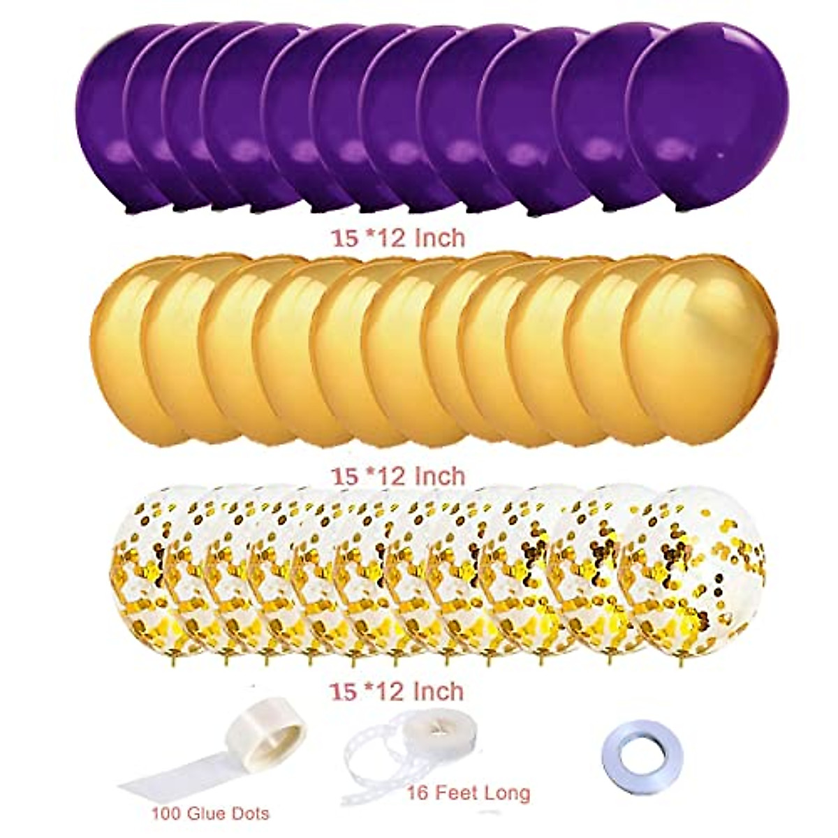 Graduation Party Decorations Purple Gold NYU 2023 Purple Gold Balloons Birthday Party Decorations Women Purple Gold/Class of 2023 Graduation Party Supplies/ISU Balloons 45pcs Wedding