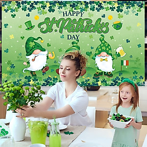 Happy St. Patrick's Day Decorations Green Photo Background for Irish Luck Day St Patricks Day Backdrop for Photography Photo Booth St Patricks Day Fabric Banner Shamrock Rustic Banner Prop, 6 x 4 ft