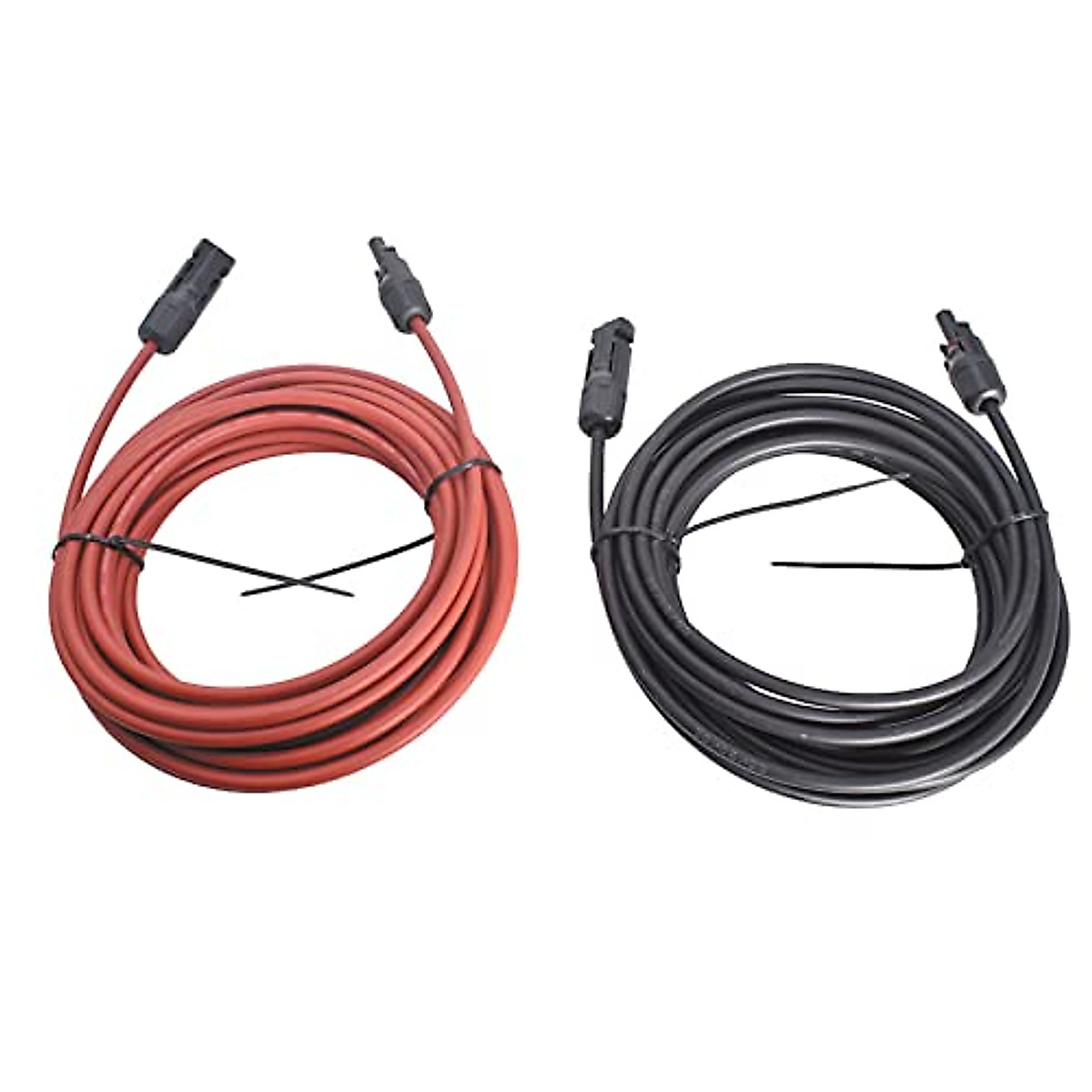 findmall 20FT Solar Panel Extension Cable 12AWG Red + Black Solar Panel Extension Cable Wire with Female and Male Connector Solar Connector