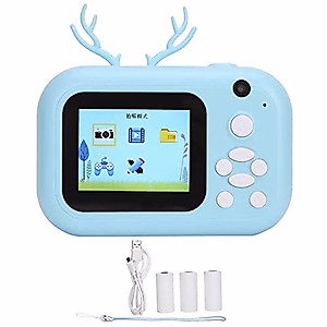 MEENE Children Print Camera Children Digital Camera 2.4 Inch IPS Screen HD 1080P Children Camera Instant Thermal Printer Camera