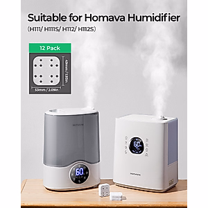 Homvana 12 Pieces Humidifier Filter Pads Mineral Absorption Pad for Warm Mist Humidifier H112, H112S, H111, H111S