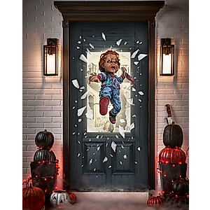 Spirit Halloween Child’s Play Chucky Door Cover Decoration | Officially Licensed | Horror Décor | Outdoor Décor