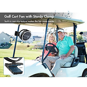 GRANDFAST 10000mAh Rechargeable Clip On Fan - 8" Battery Operated Fan with Timer, Strong Airflow Portable Battery Powered Fan with Light & Hook for Camping Outdoor Office Home Hurricane Power Outage