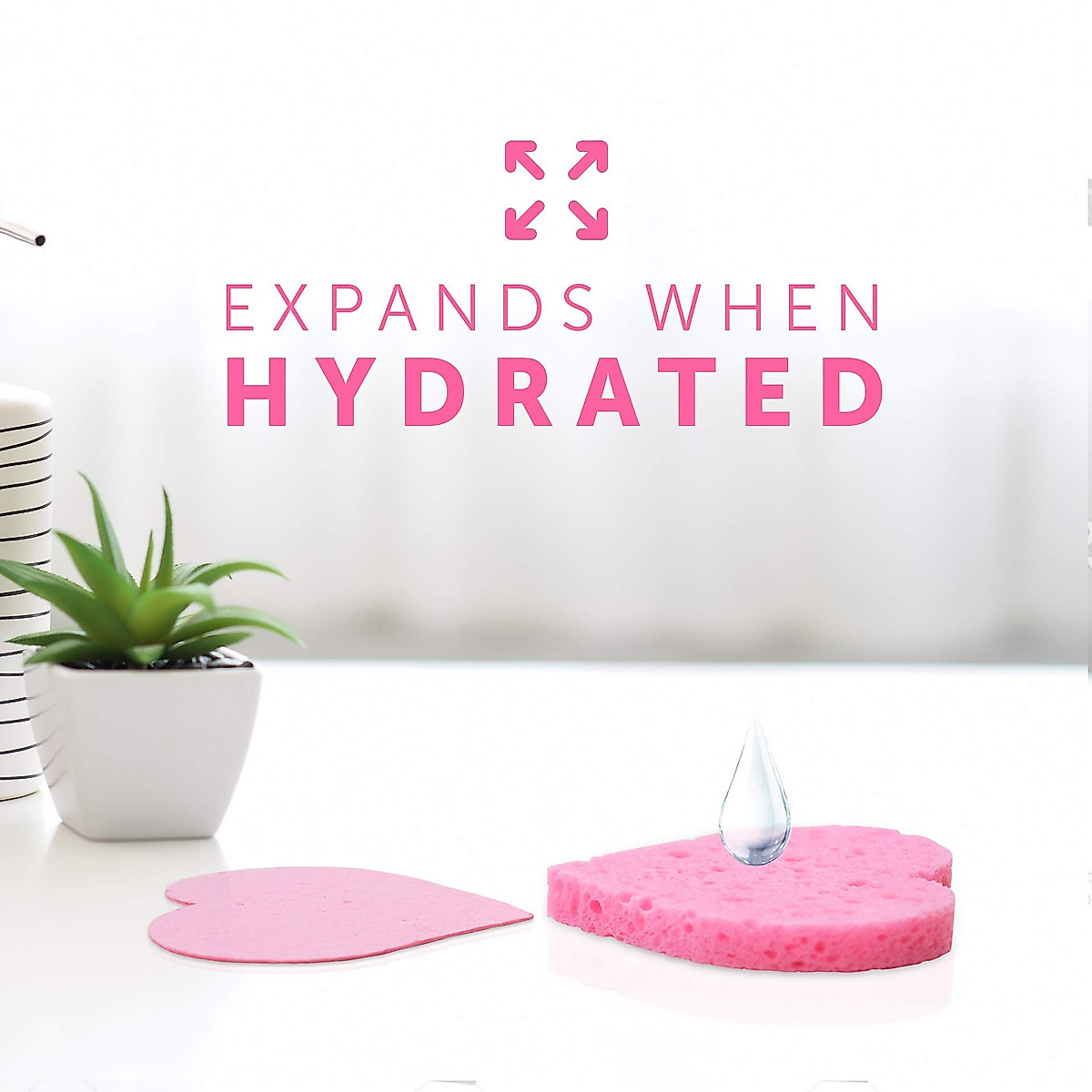 Facial Sponges Compressed Natural Cellulose Sponge for Face Cleansing Exfoliating and Makeup Removal, Professional use Deep Clean - Rejuvv by Fushay (50 Count (Pack of 1))