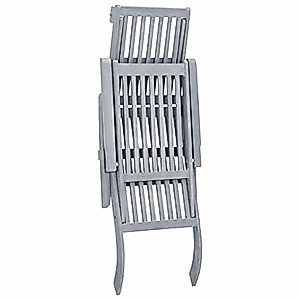 ZQQLVOO Folding Lounger, Solid Acacia Wood Deck Chair with Footrest, Acacia Steamer Deck Lounge Chair,Portable Deck Recliner for The Patio, Porch, Deck, Lawn, Garden or Home Furniture