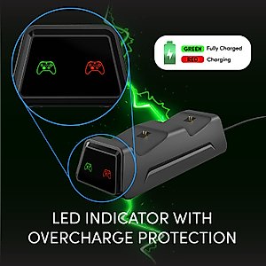 Talkworks Dual Gaming Controller Charging Dock Station - Compatible with Xbox One and Xbox Series S/X (Controllers Not Included) - Bluetooth Charger - Wireless Charging Station Charger Stand
