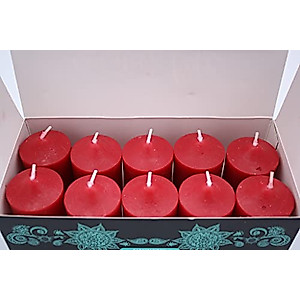 Enlightened Ambience Dickens Christmas Scented Red Votive Candles 10 Pack