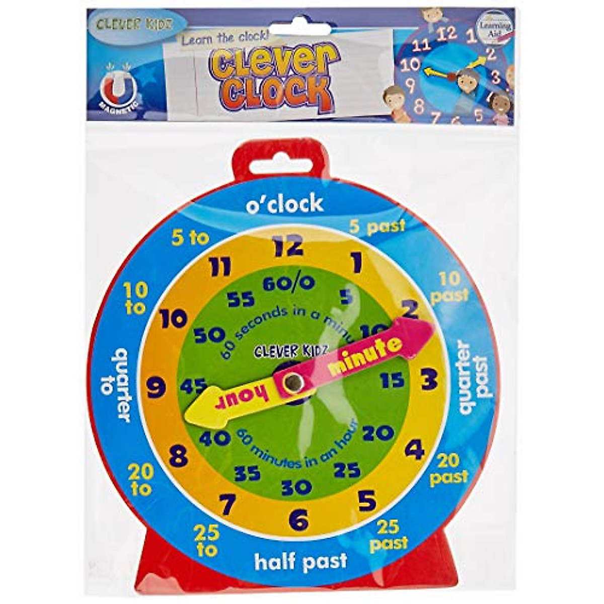 Premier Stationery Clever Kidz Magnetic Clever Clock as mentioned H2754992