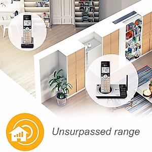 AT&T CL82407 DECT 6.0 4-Handset Cordless Phone for Home with Answering Machine, Call Blocking, Caller ID Announcer, Intercom and Long Range, Silver