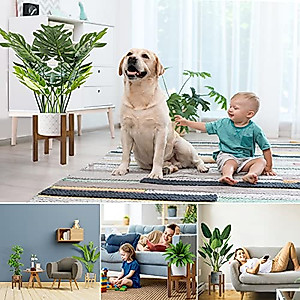 PlantsHome Fun Adjustable Plant Stand Indoor,Bamboo Mid Century Modern Plants Stands, Stable Plant Holder,Fit 8 9 10 11 12 inch Pots (Pot & Plant Not Included)
