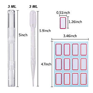 20 PCS Cuticle Oil Pens Transparent Twist Pens Cosmetic Container Empty Cuticle Nail Oil Pen With Brush Tip Lip Gloss Twist Pens Refillable Eyelash Growth Liquid Tube 10 Transfer Pipettes 2 Stickers