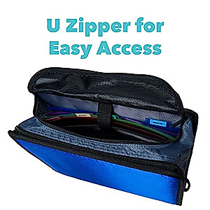 Case-it The King Sized Zip Tab Zipper Binder - 4 Inch D-Rings - 5 Subject File Folder - Multiple Pockets - 800 Sheet Capacity - Comes with Shoulder Strap - Purple D-186